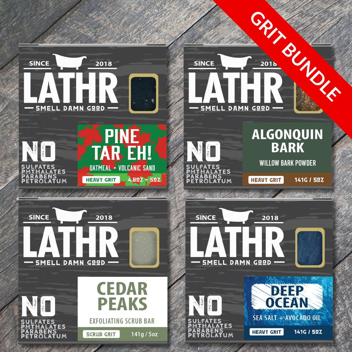 Heavy Grit Exfoliating Men's Soap Bar Bundle - Made in Canada – LATHR